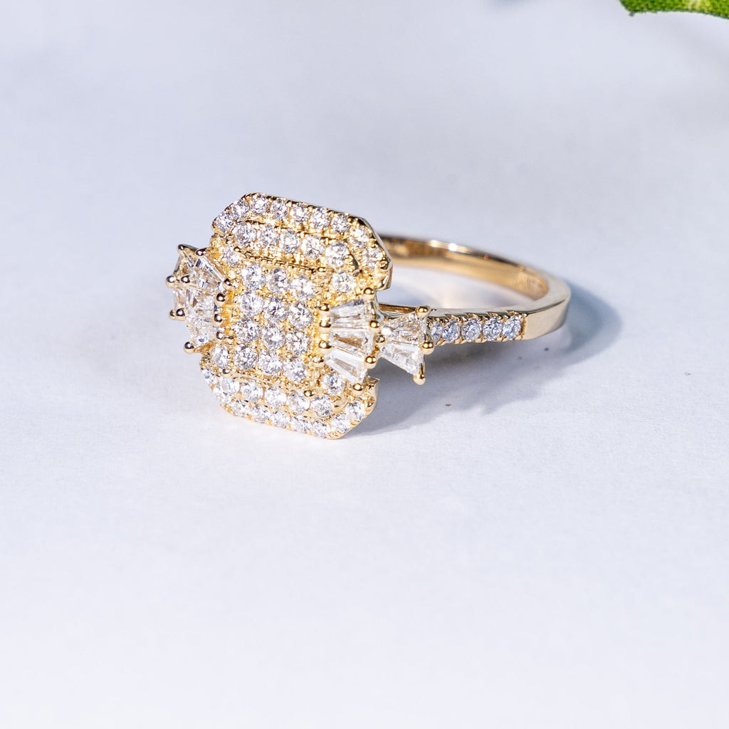 Toke Emerald 18Karat Yellow Gold Diamond Engagement ring/ Ghana – Saint Tracy