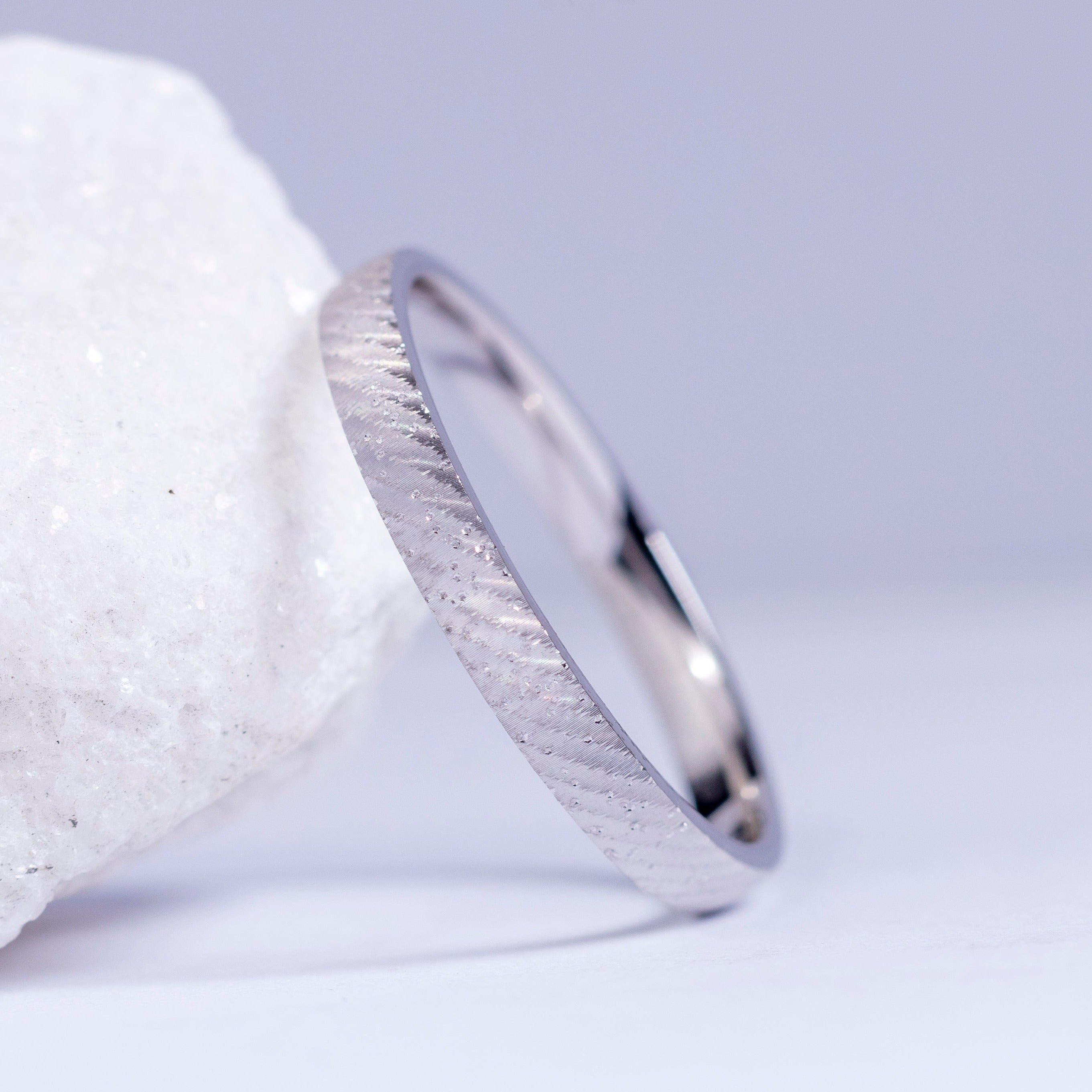 Barney 18Karat White Gold Wedding Band – Saint Tracy