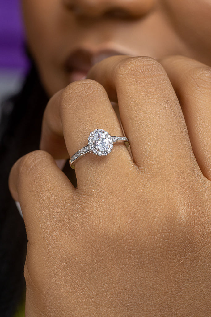 Ebony Oval Sterling Silver Engagement Ring – Saint Tracy