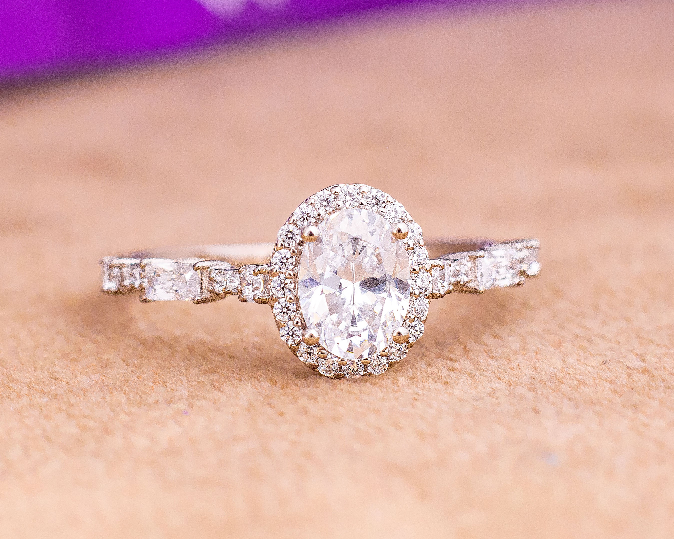 Elena Oval 18Karat White Gold Engagement Ring – Saint Tracy