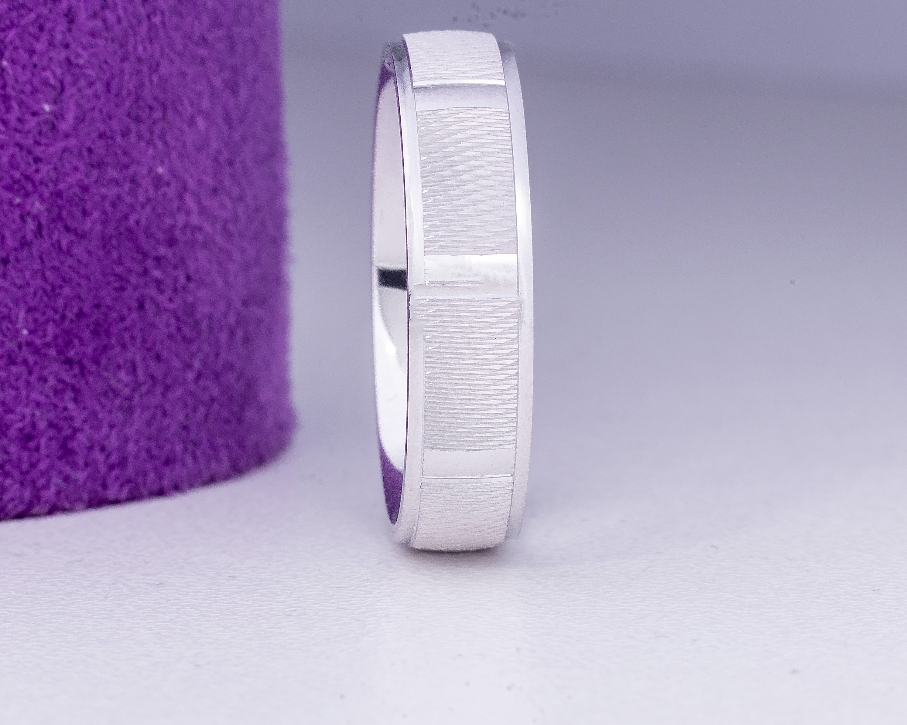 Grey 18karat White Gold Wedding Band Saint Tracy