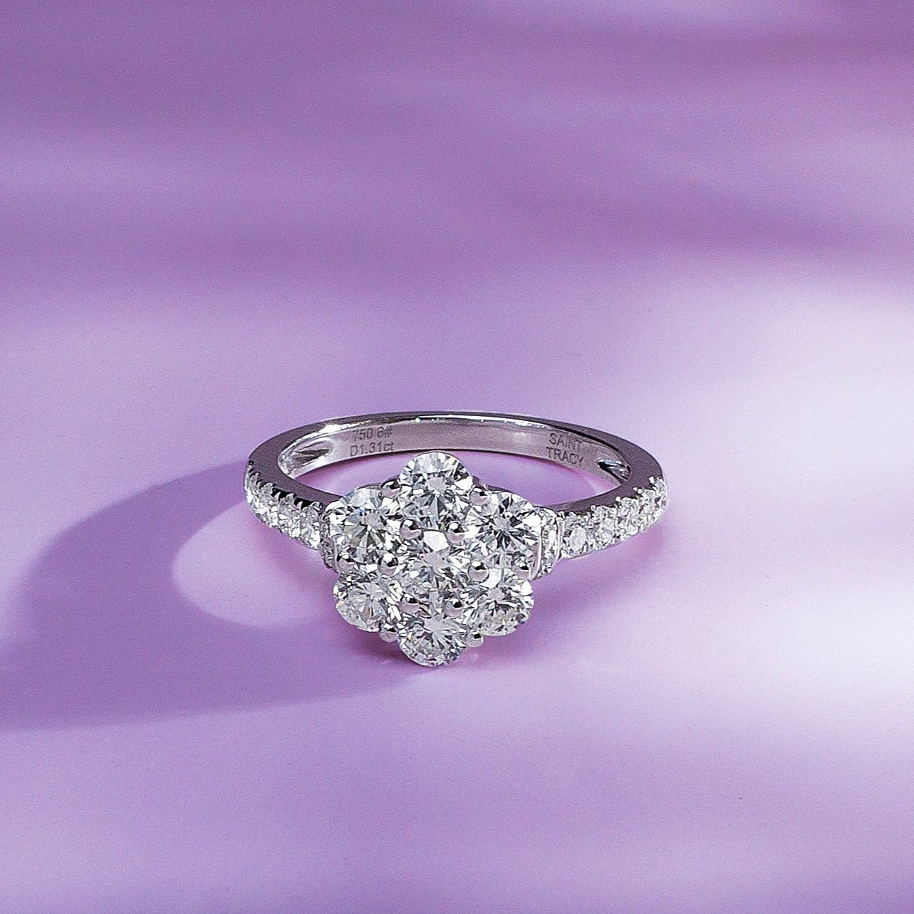 Mide 18Karat White Gold Diamond Engagement Ring – Saint Tracy