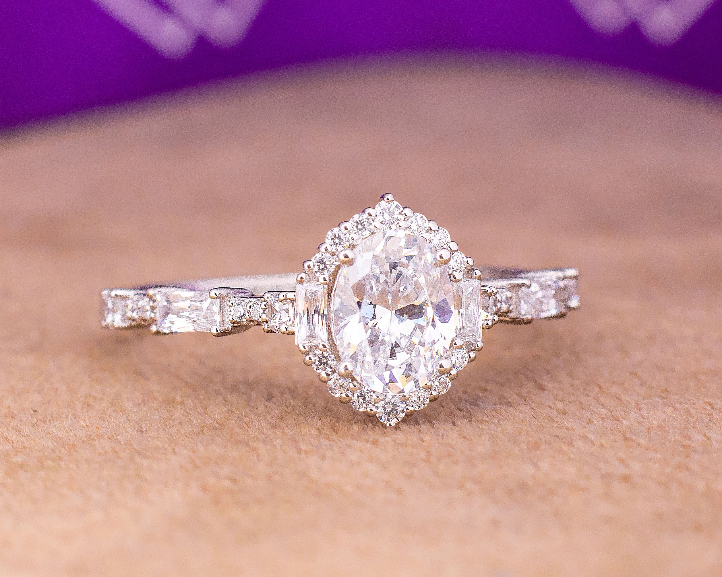 Ivanna Oval 18Karat White Gold Engagement Ring – Saint Tracy