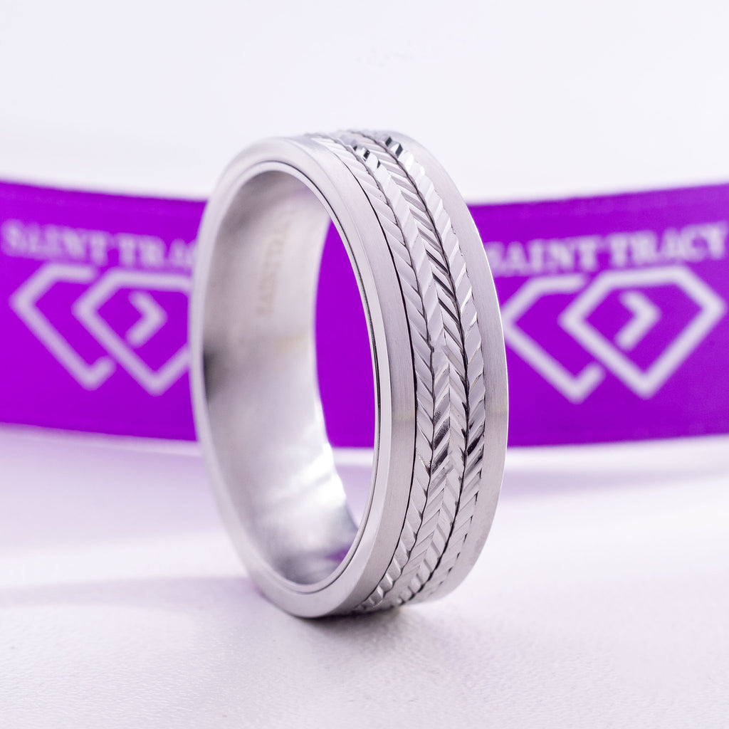 Jasper Titanium Wedding Band – Saint Tracy