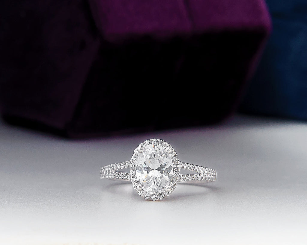 Katrina Oval 10Karat White Gold Engagement Ring/ Ghana – Saint Tracy