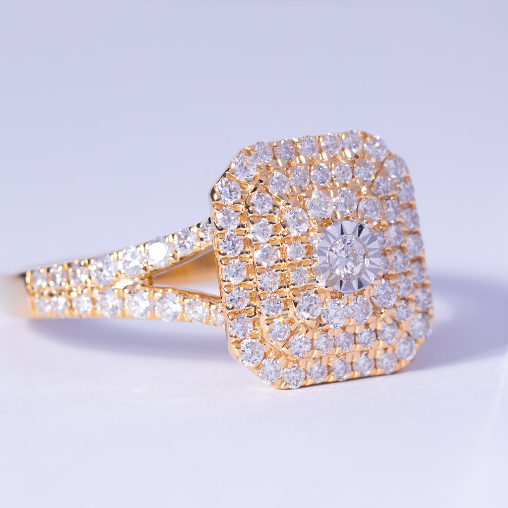 Leena Emerald 18Karat Yellow Gold VS Diamond Engagement Ring – Saint Tracy