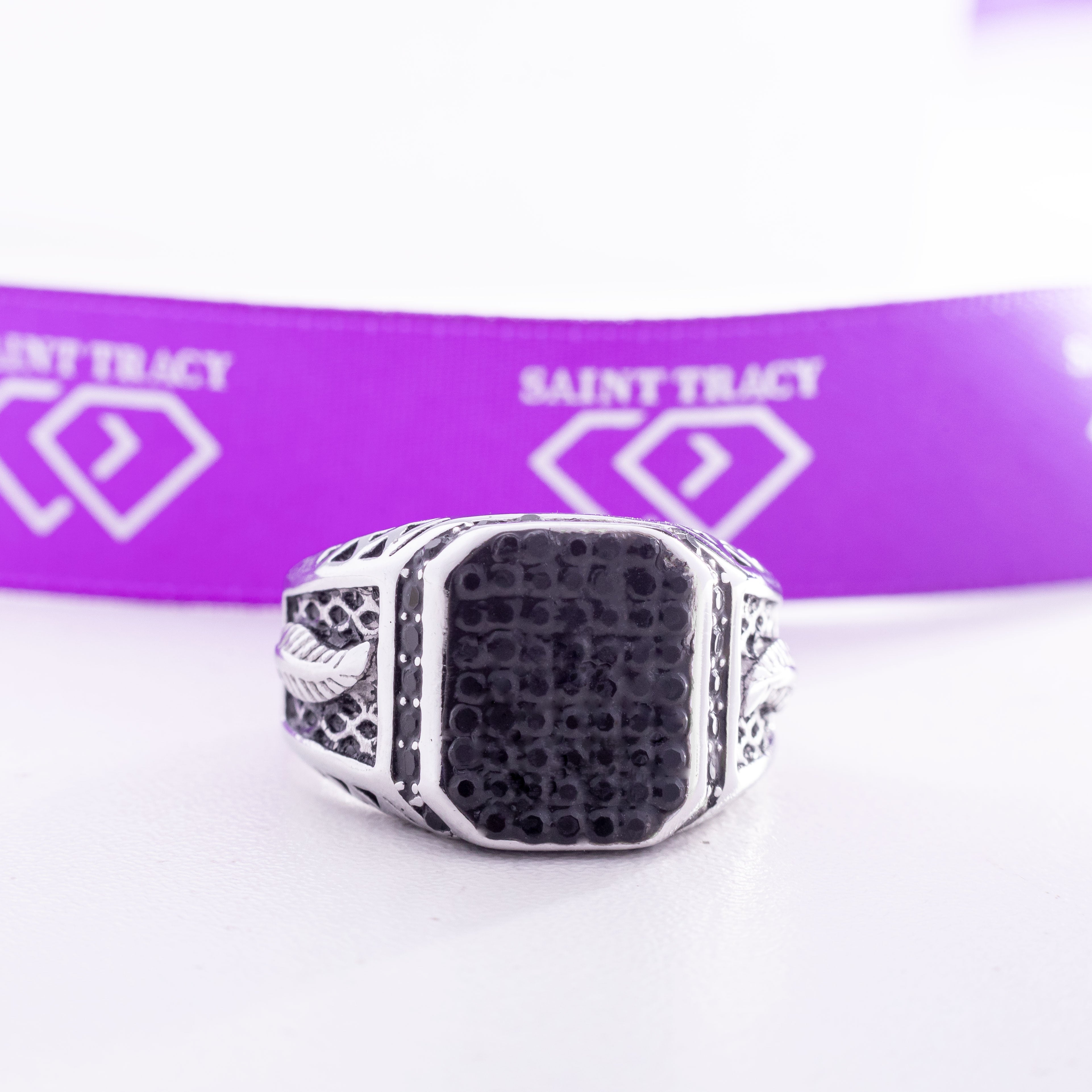 Naya Black Titanium Signet Ring – Saint Tracy