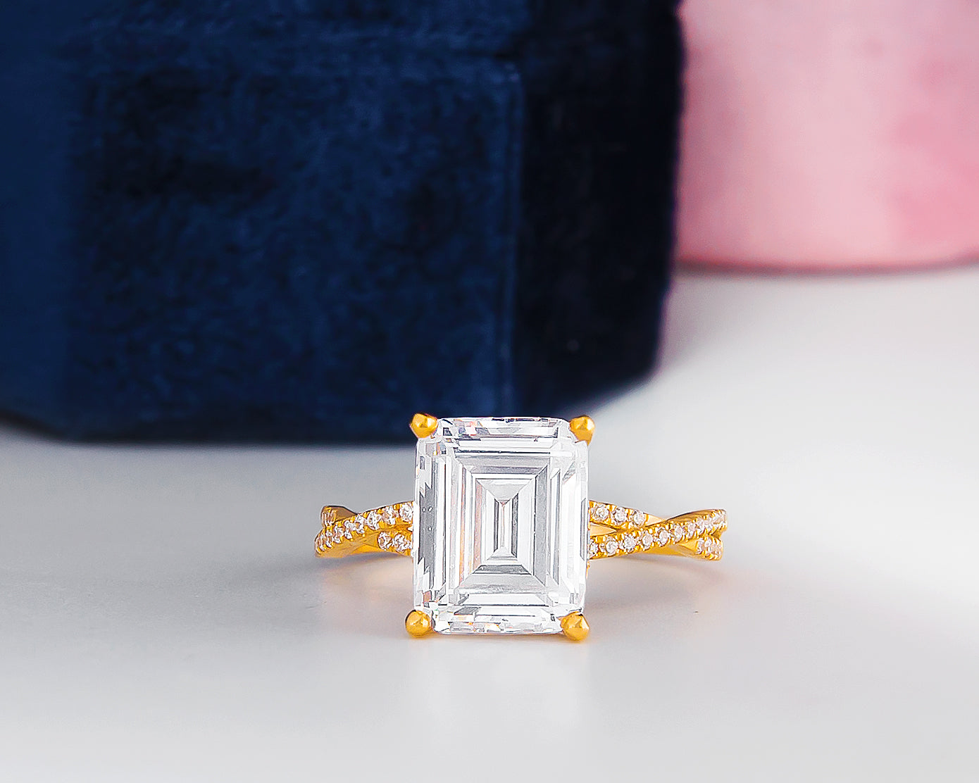 Sarah Emerald 10Karat Yellow Gold Engagement Ring/ Ghana – Saint Tracy