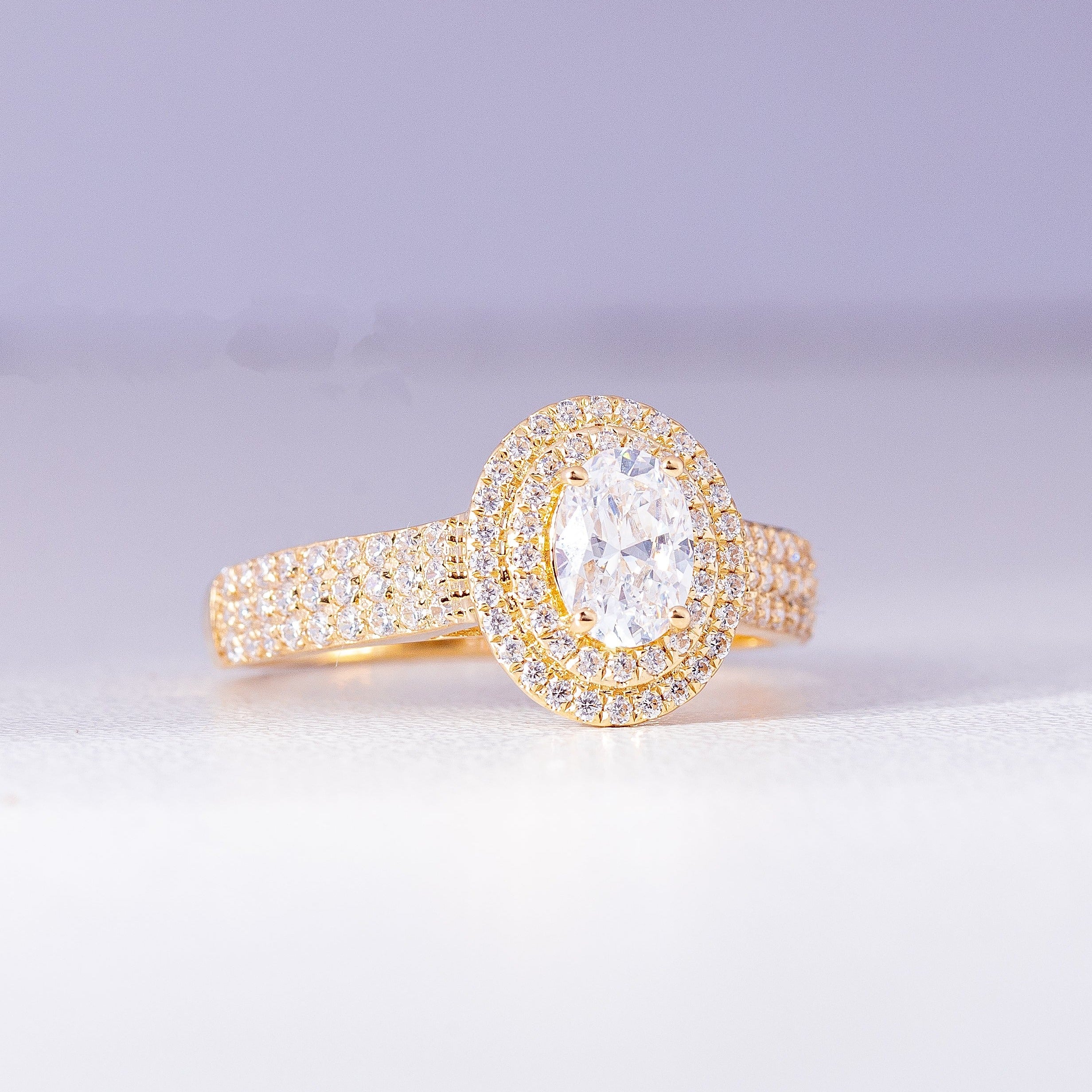 Zinnia Oval 18Karat Yellow Gold Engagement Ring – Saint Tracy