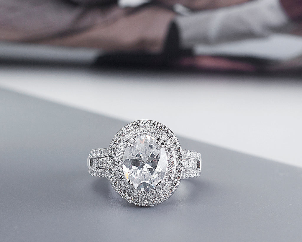 Princess Oval Sterling Silver Engagement Ring – Saint Tracy