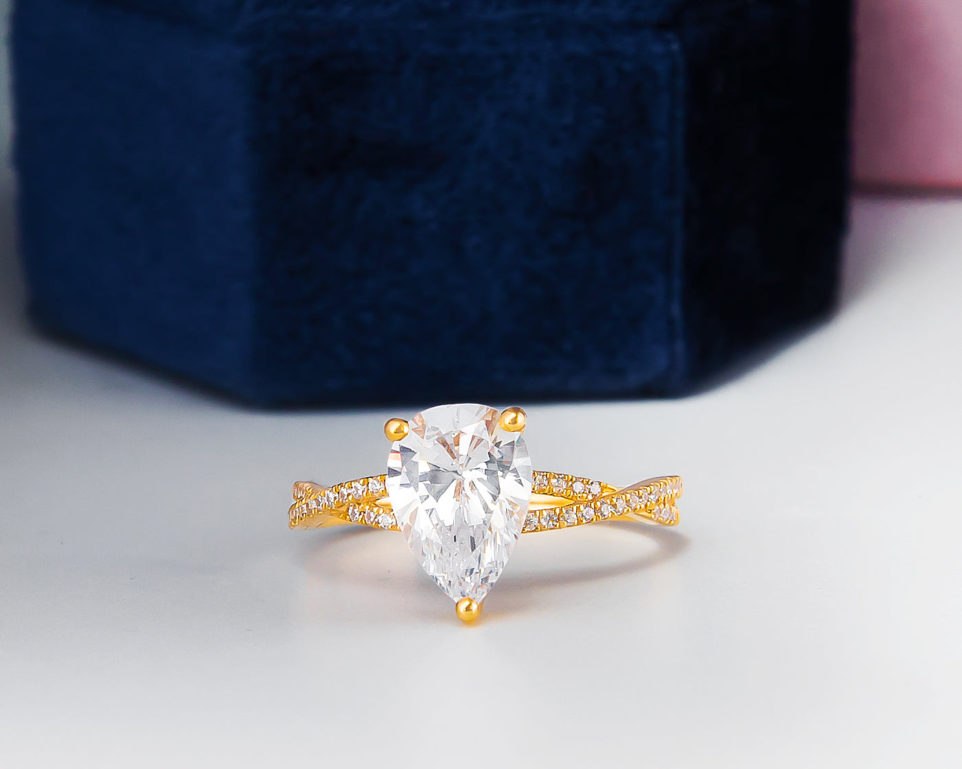 Sarah Pear 10Karat Yellow Gold Engagement Ring – Saint Tracy